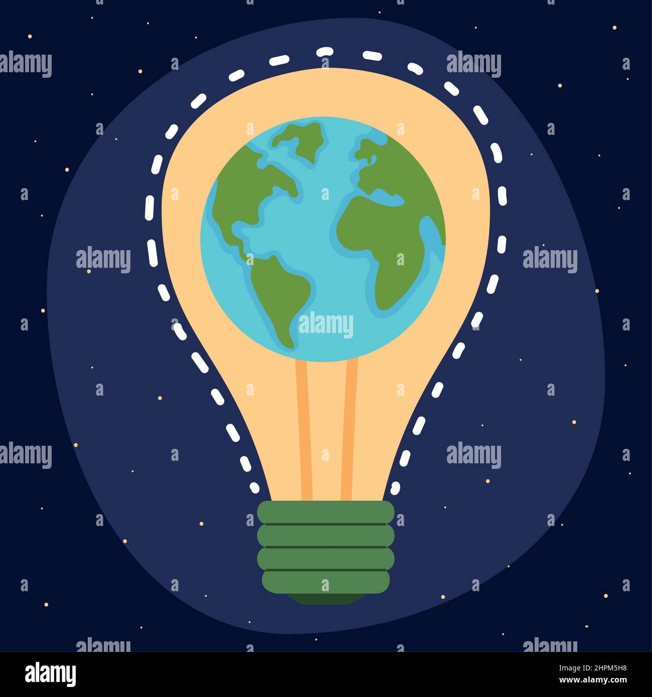 world map inside bulb Stock Vector Image & Art - Alamy