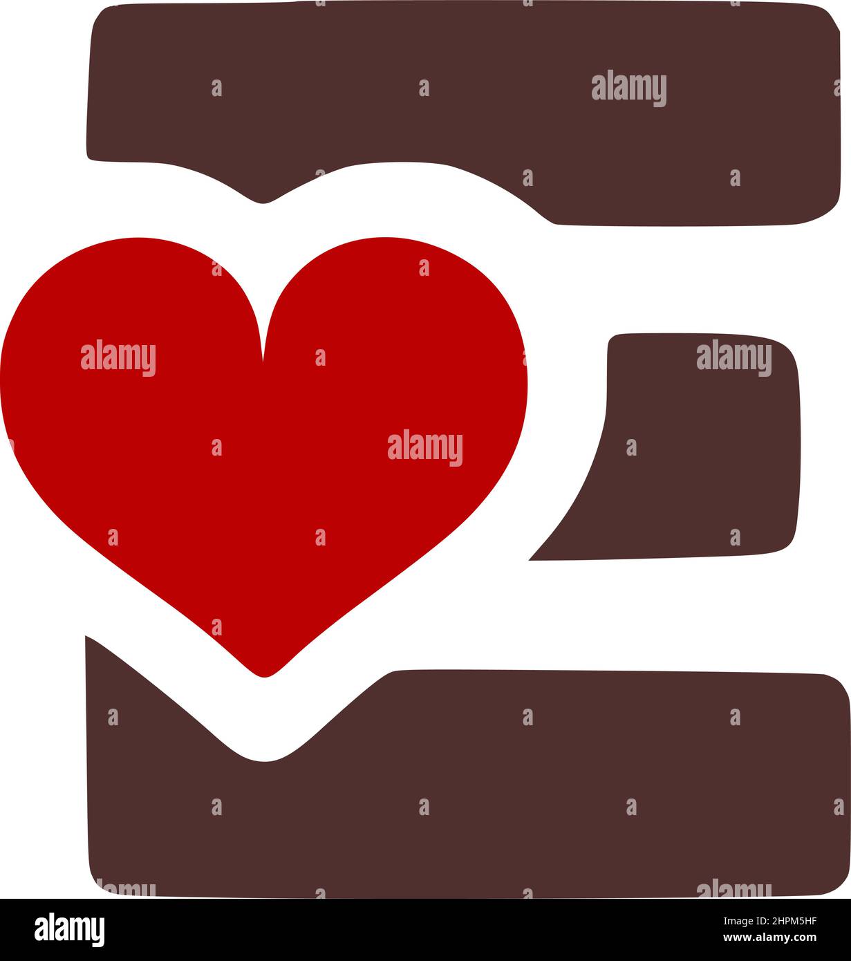 Letter e with heart symbol doodle icon Stock Vector Image & Art - Alamy