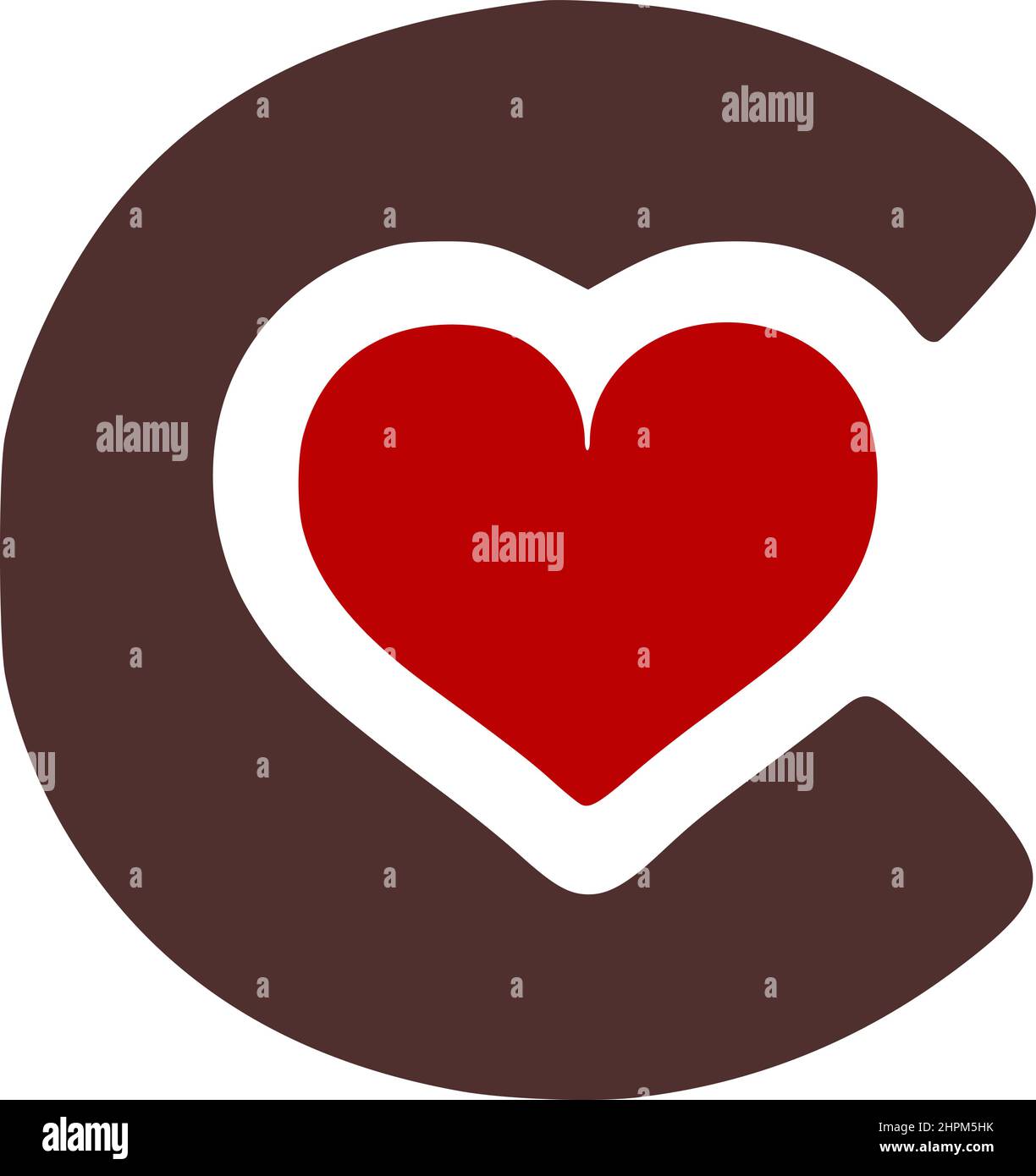 Letter c with heart symbol doodle icon Stock Vector Image & Art - Alamy