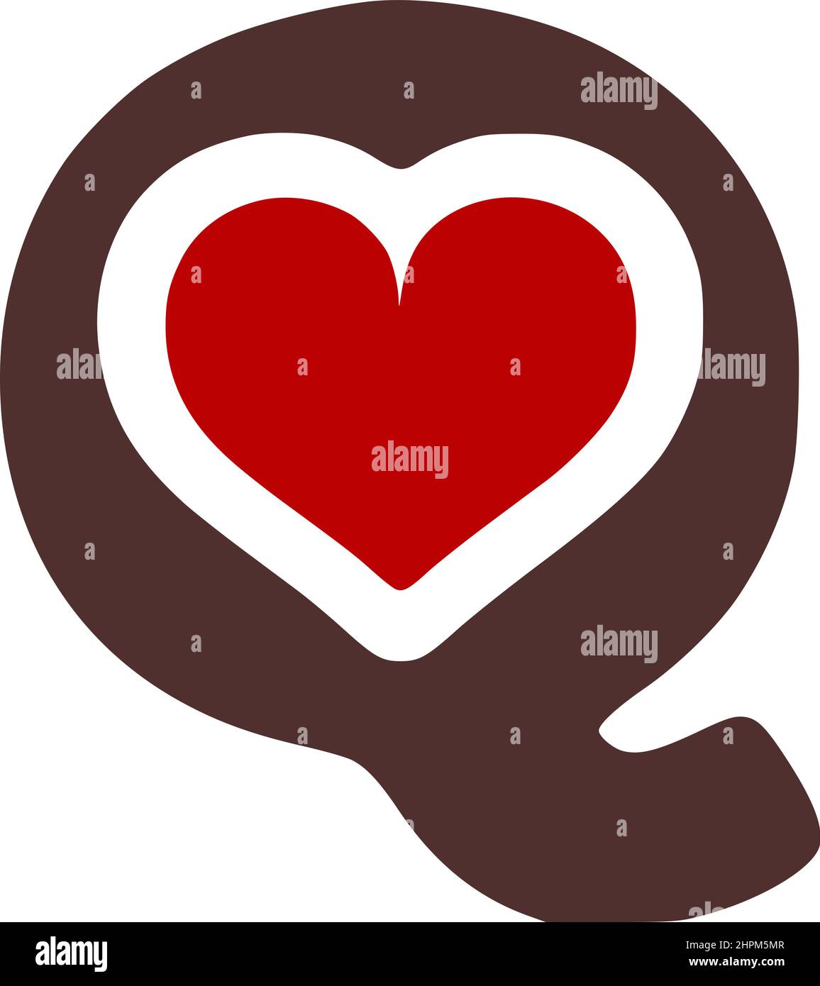 Letter q with heart symbol doodle icon Stock Vector Image & Art - Alamy