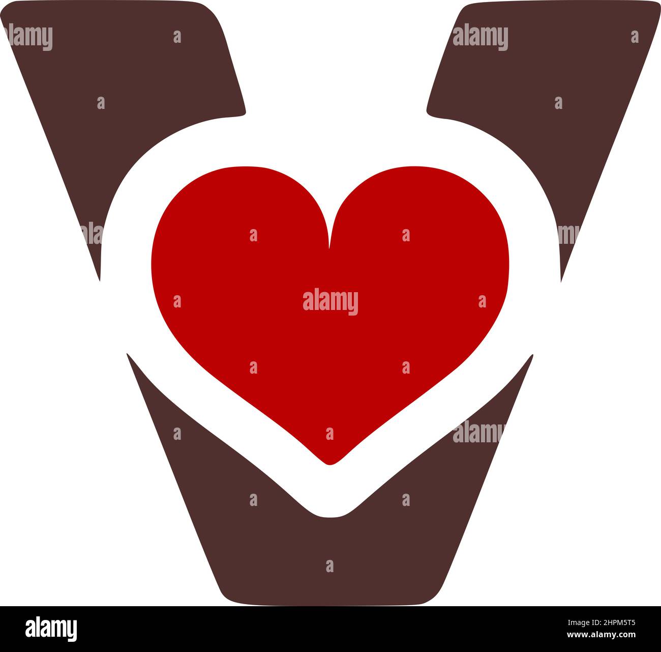 Letter v with heart symbol doodle icon Stock Vector Image & Art - Alamy