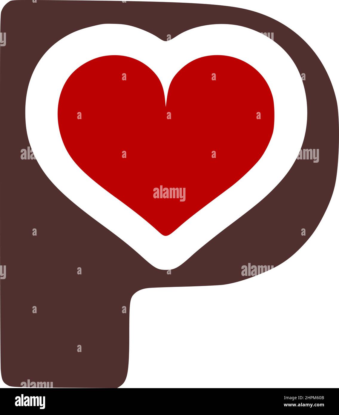 Letter p with heart symbol doodle icon Stock Vector Image & Art - Alamy
