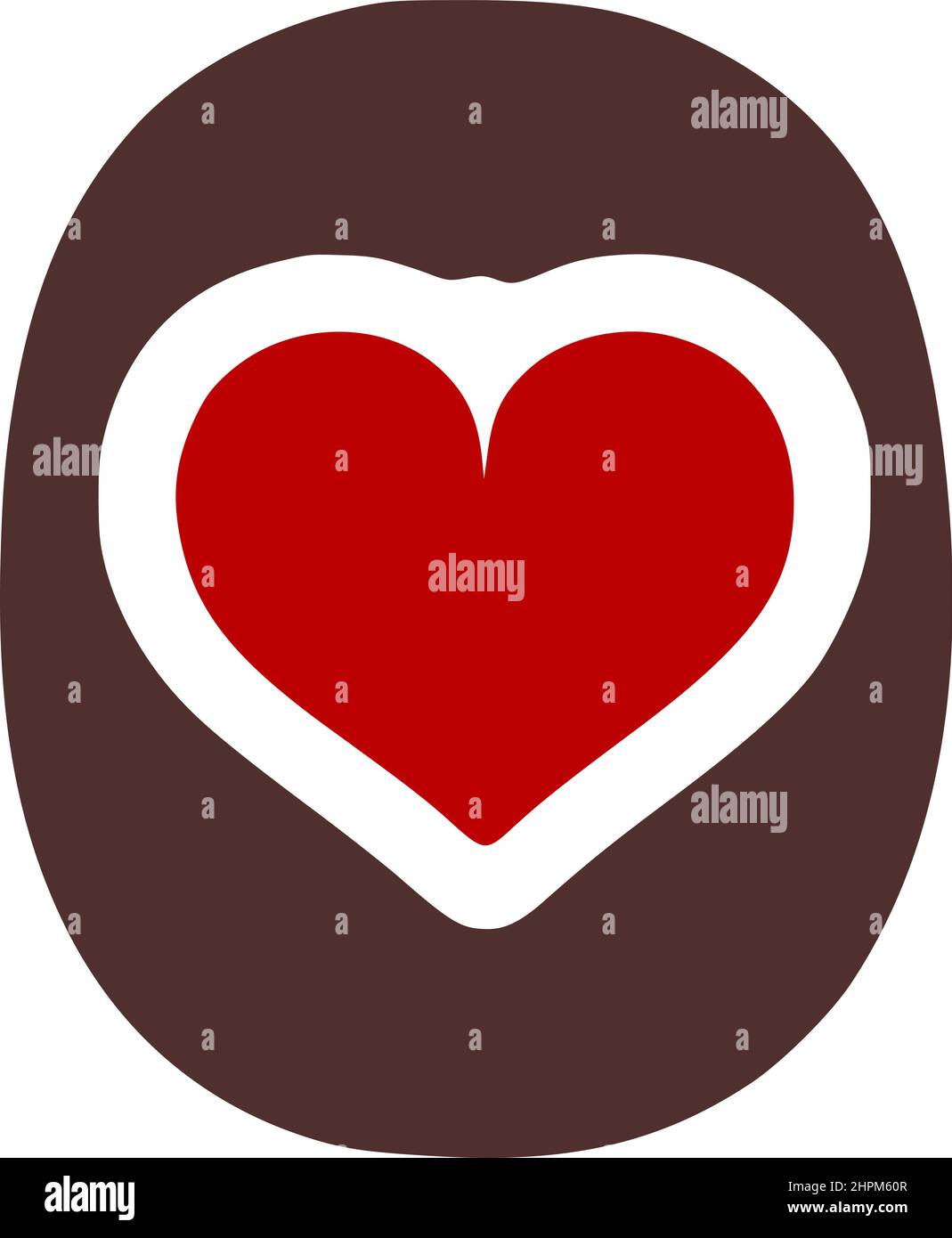 Number 0 with heart symbol doodle icon on white background Stock Vector ...