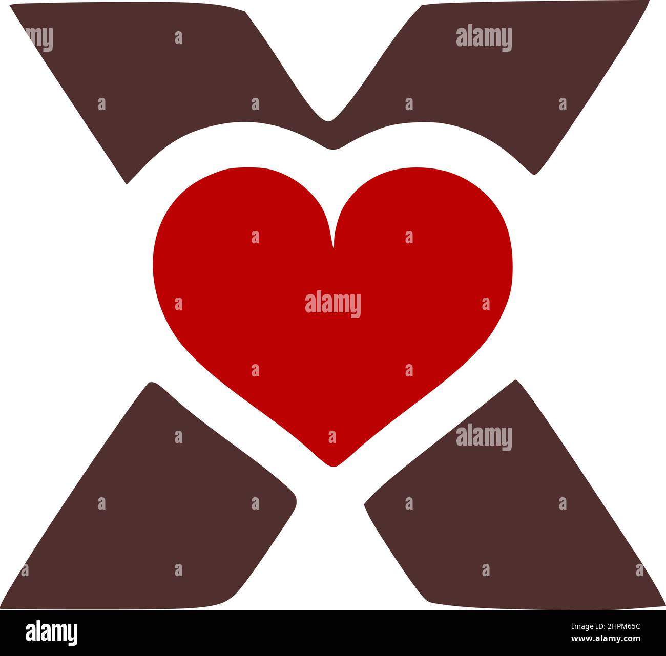 Letter x with heart symbol doodle icon Stock Vector Image & Art - Alamy