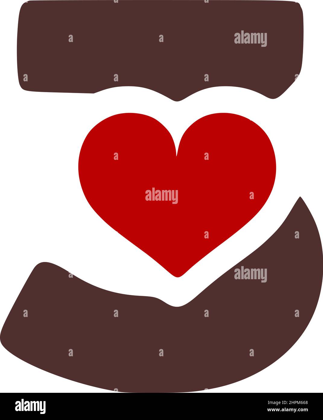 Number 3 with heart symbol doodle icon on white background Stock Vector ...