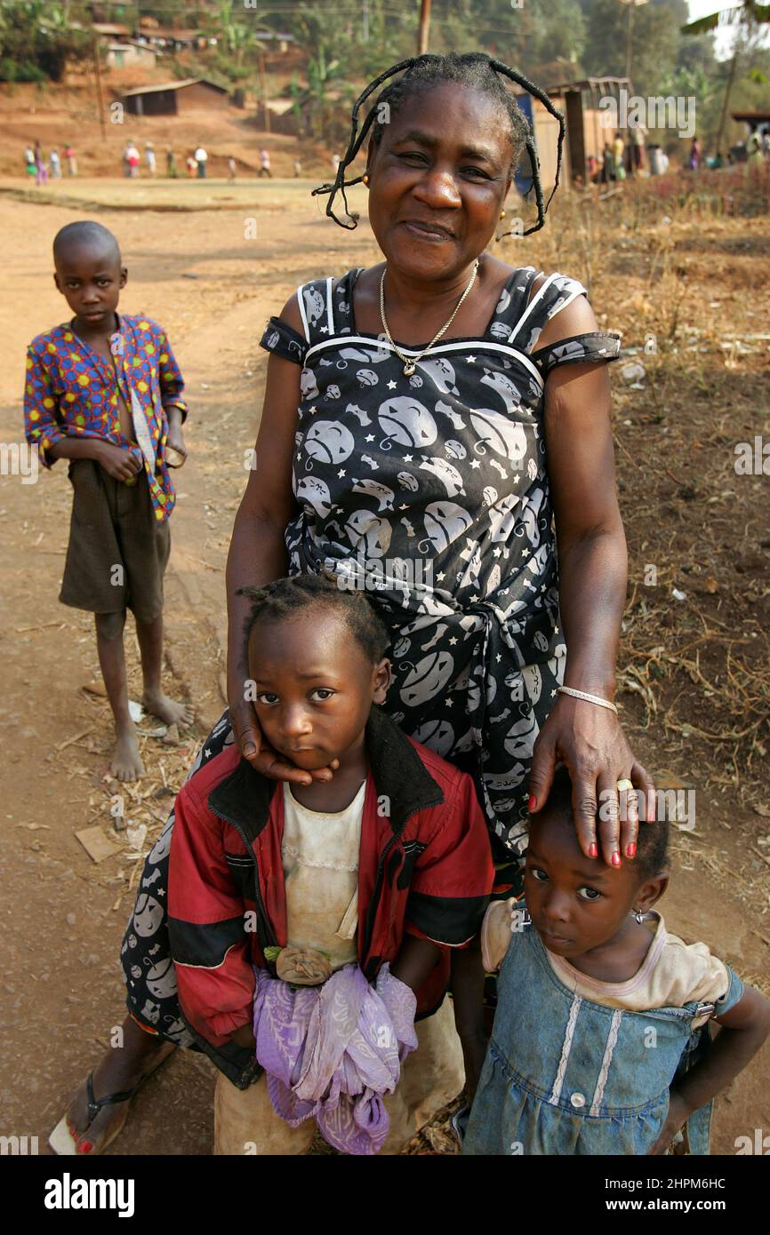 Everyday life in the slums at Lake Kivu near Bukavu Congo. The picture ...