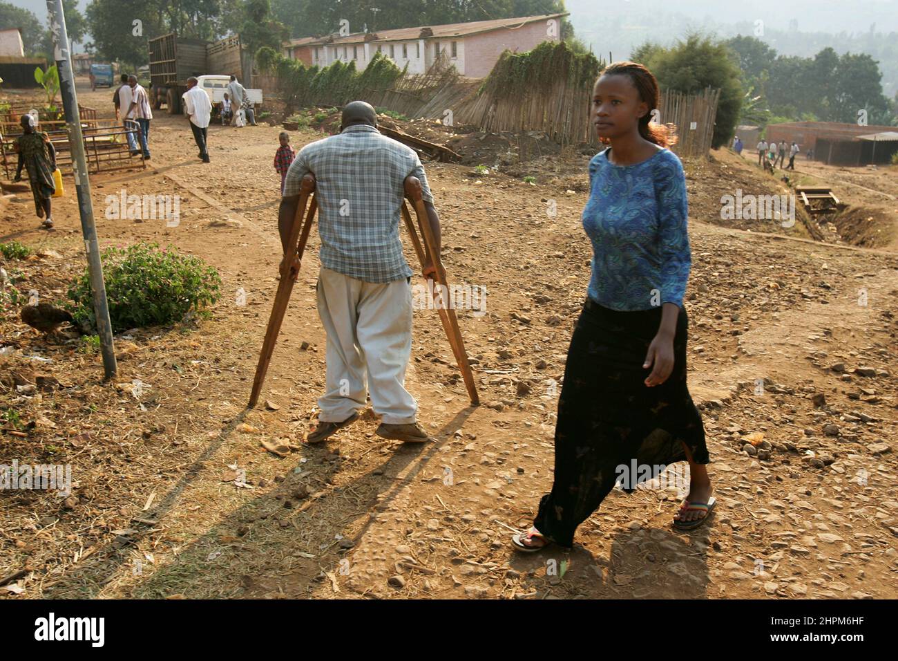 Everyday life in the slums at Lake Kivu near Bukavu Congo. The picture ...