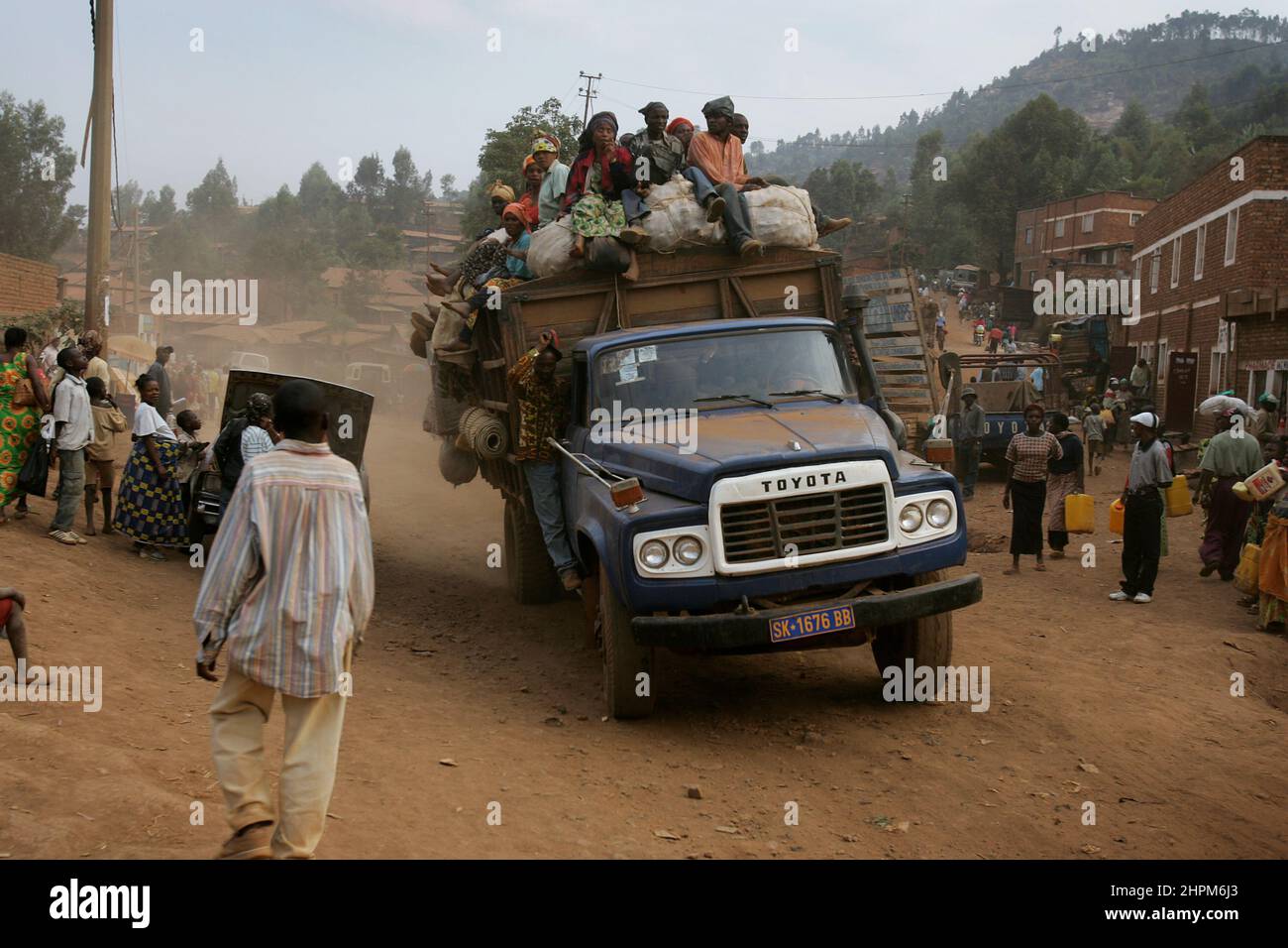 Everyday life in the slums at Lake Kivu near Bukavu Congo. The picture ...