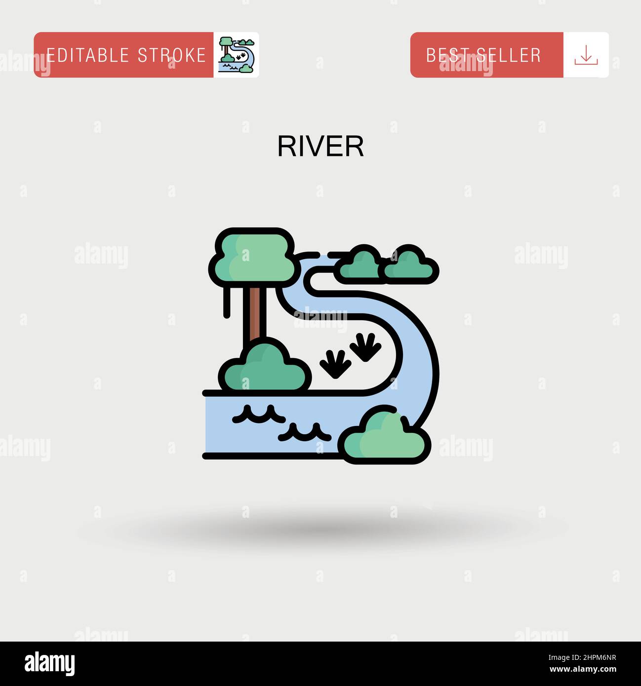 Aerial view mountain landscape river Stock Vector Images - Alamy