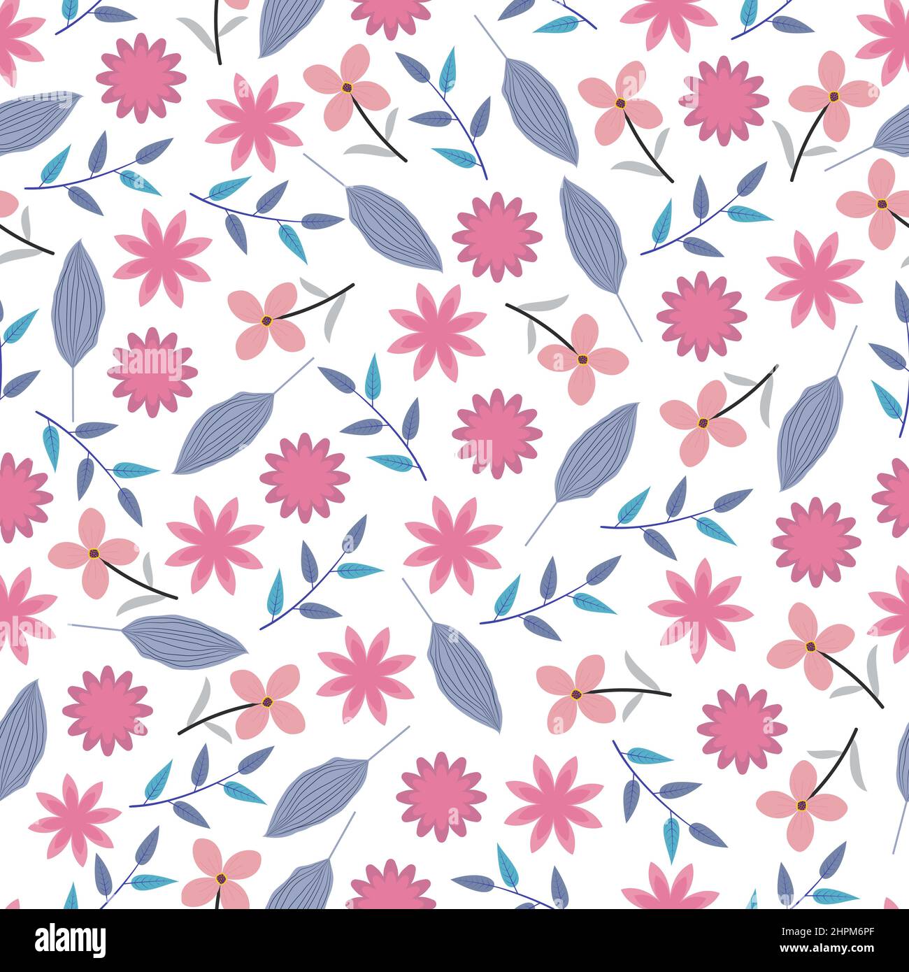 Artistic fashionable vector seamless floral ditsy pattern design of ...