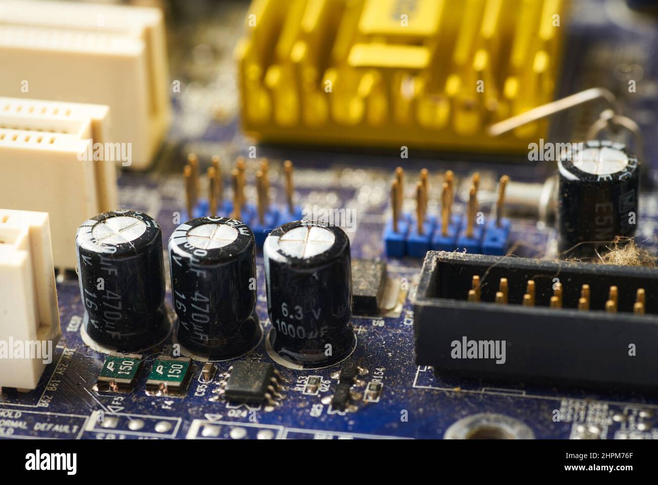Old computer system unit with spider web and dust inside Stock Photo ...