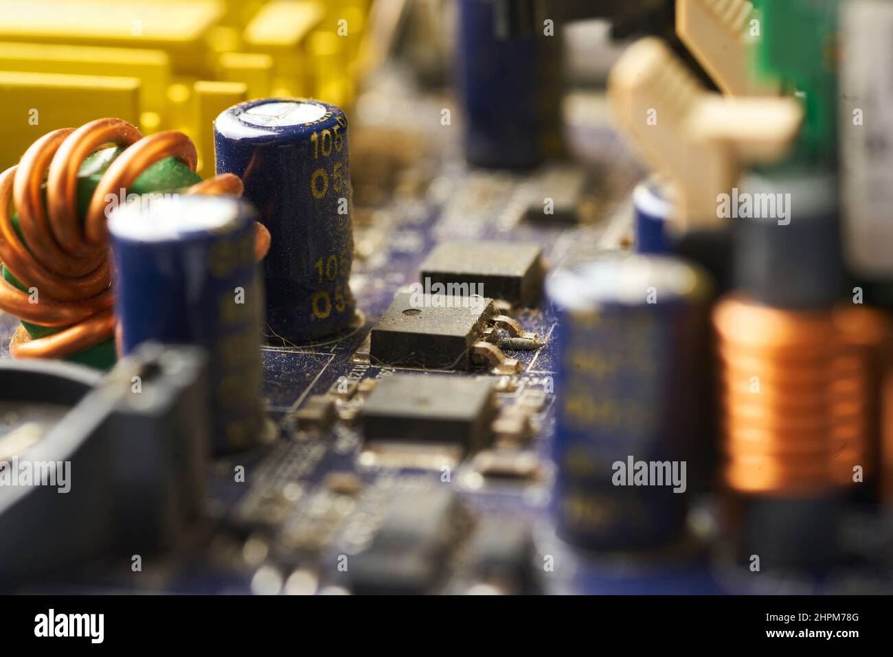 Old computer system unit with spider web and dust inside Stock Photo ...