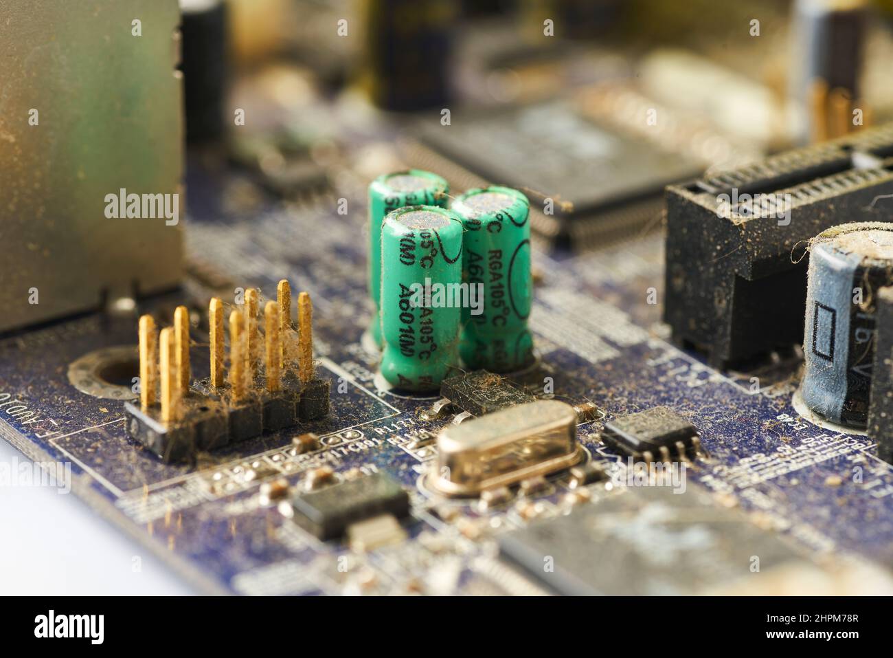 Old computer system unit with spider web and dust inside Stock Photo ...