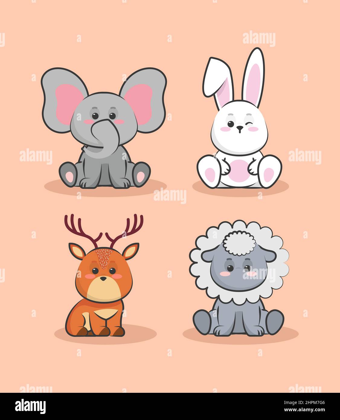 set of kawaii animals Stock Vector Image & Art - Alamy