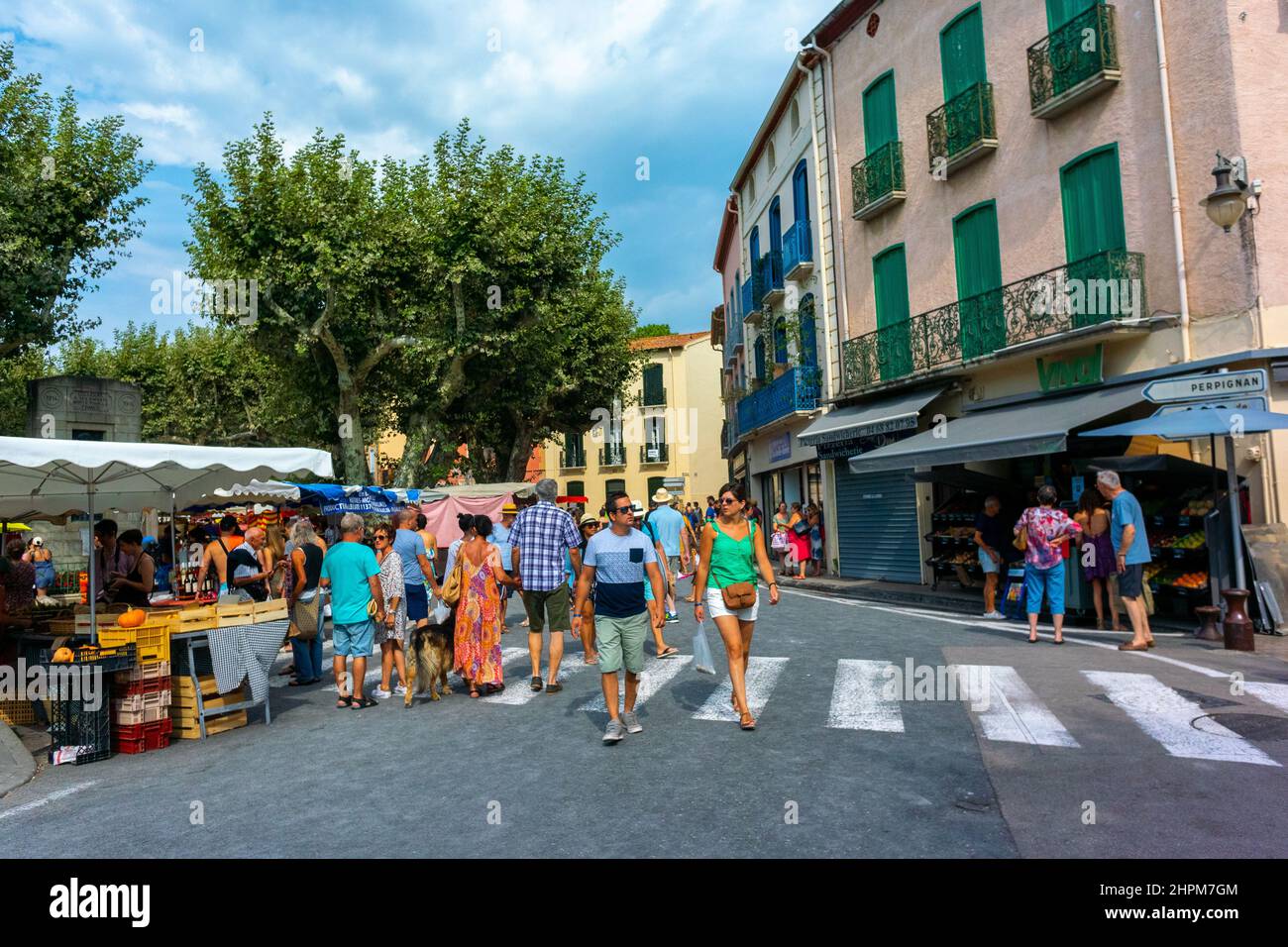 Collioure, France, Perpignan Region, Crowd of People, Tourists Visiting ...