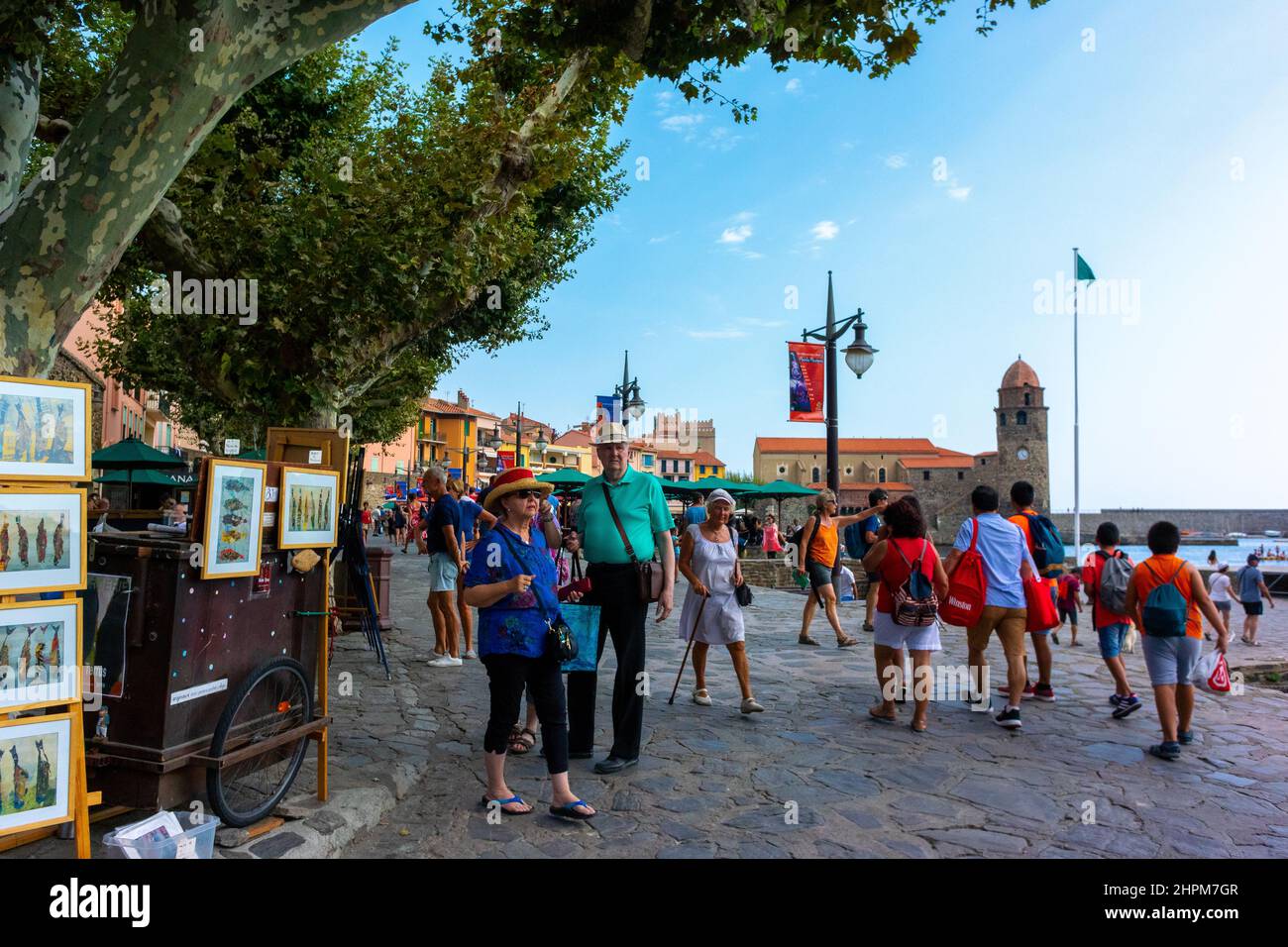 Collioure, France, Perpignan Region, Crowd of People, Tourists Visiting ...