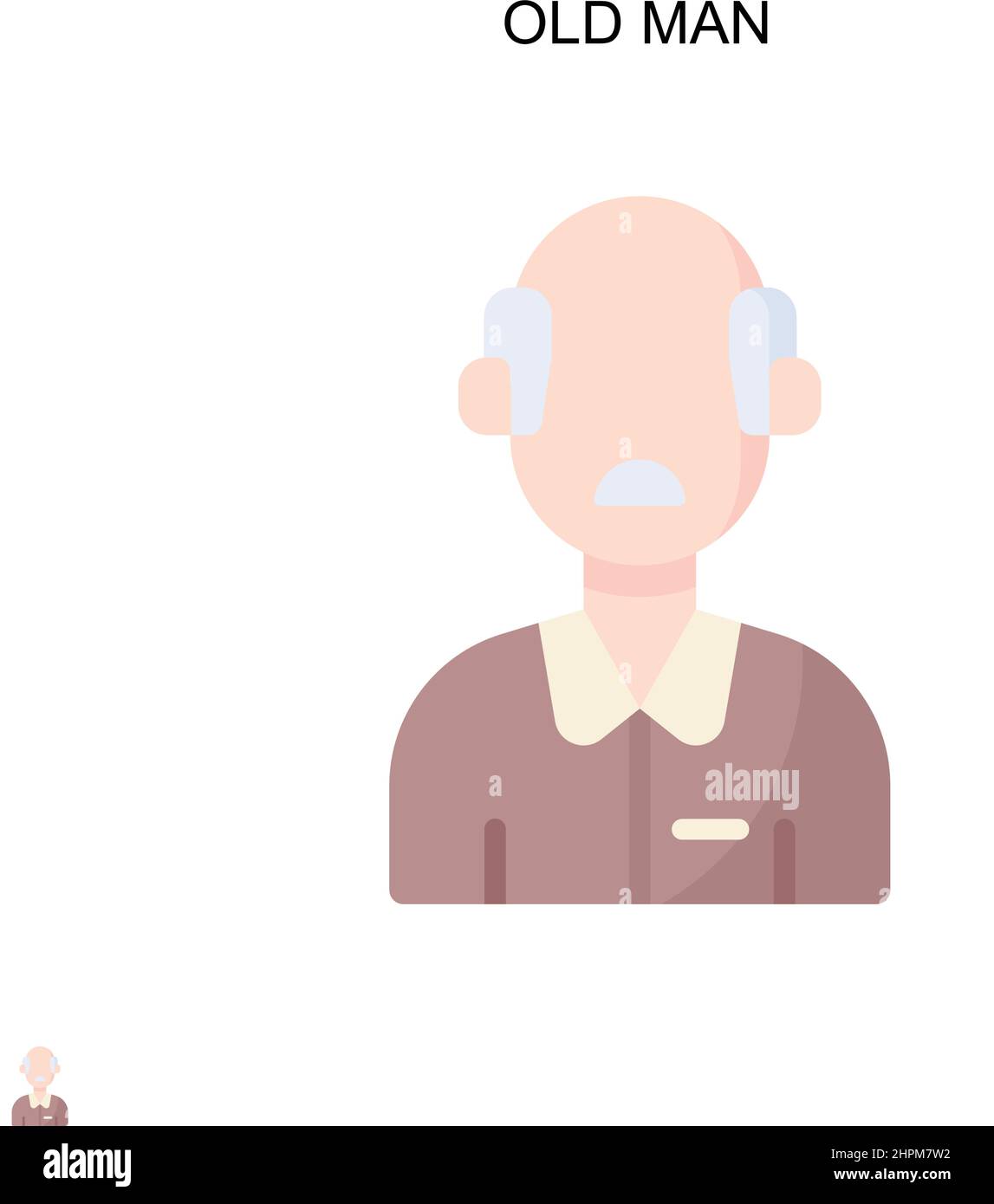 Old man Simple vector icon. Illustration symbol design template for web ...