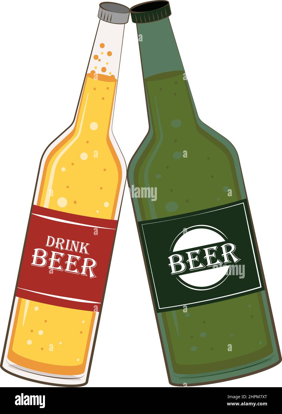 cheers beer bottles Stock Vector Image & Art - Alamy