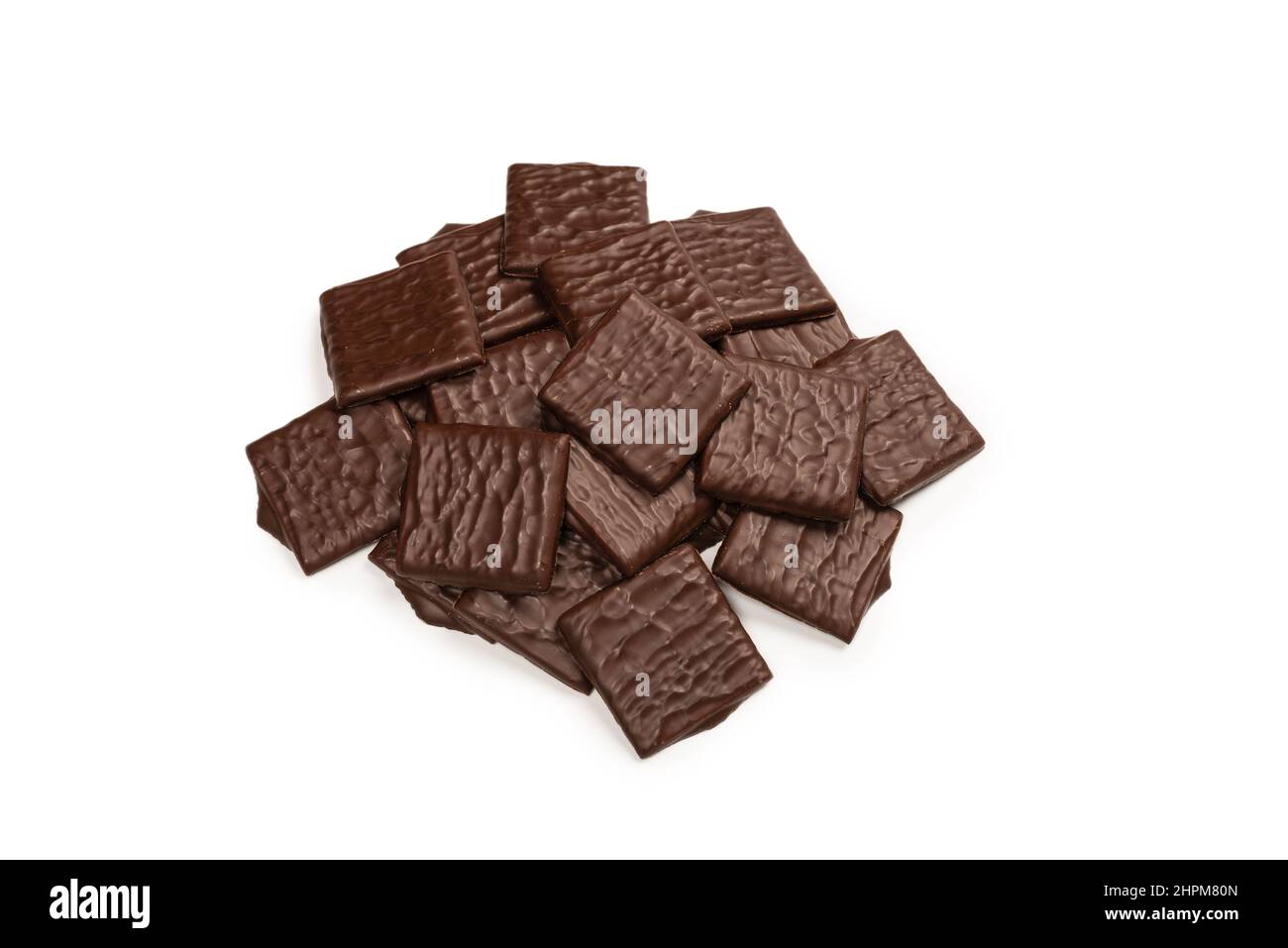 Dark chocolate candies isolated on a white background Stock Photo - Alamy
