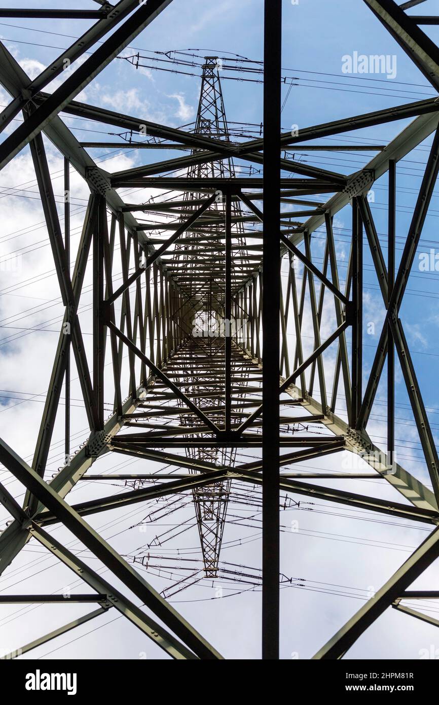 Transmission mast of an overhead power line Stock Photo - Alamy