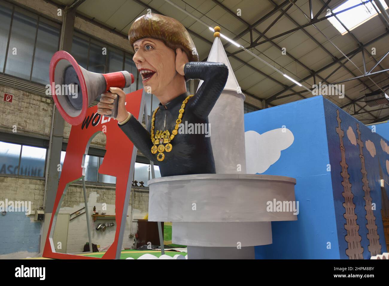 Cologne, Germany. 22nd Feb, 2022. A motive car Kölsche Muezzin stands ...