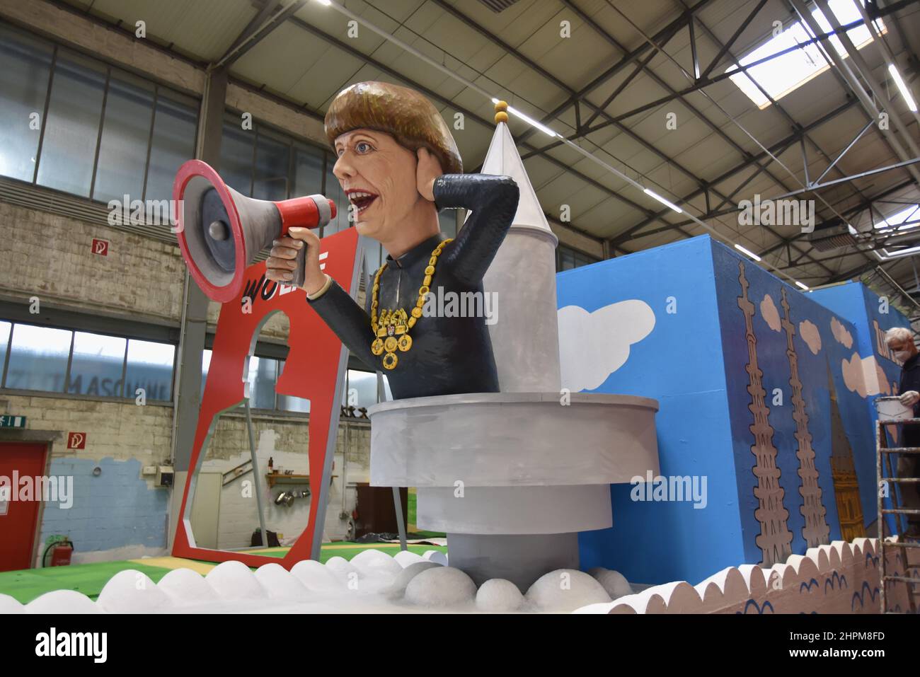 Cologne, Germany. 22nd Feb, 2022. A motive car Kölsche Muezzin stands ...