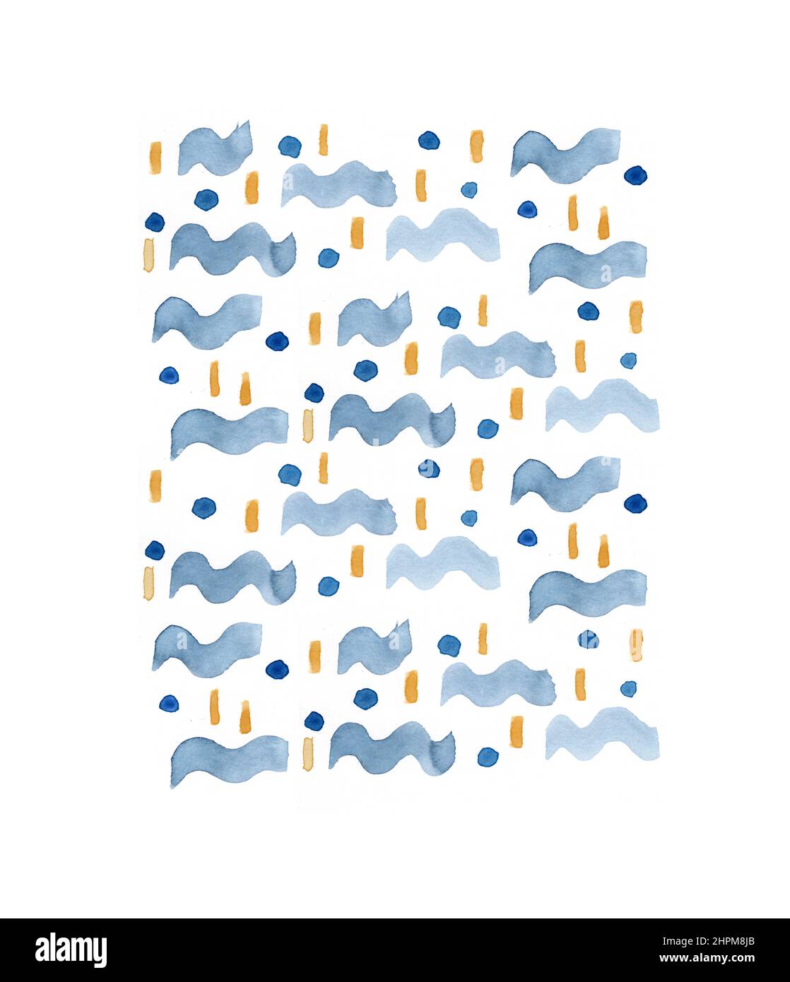 Indigo waves watercolor background as wavy navy blue with orange waves ...