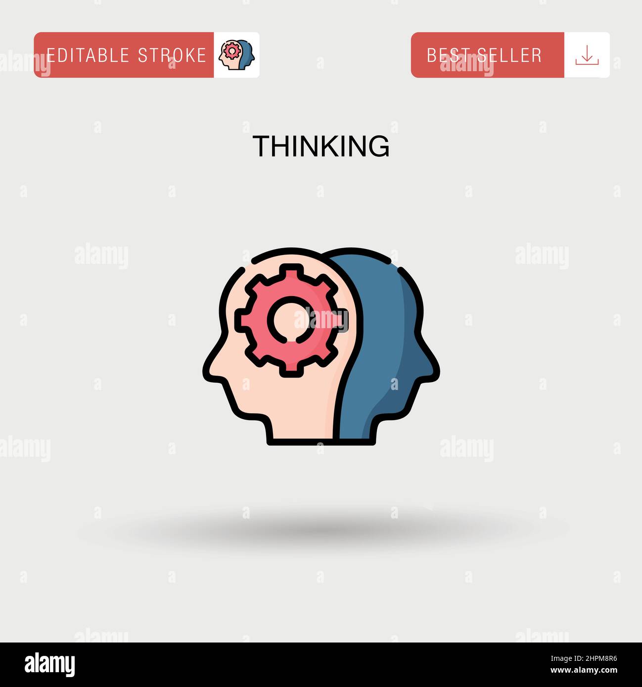 Thinking Simple vector icon Stock Vector Image & Art - Alamy