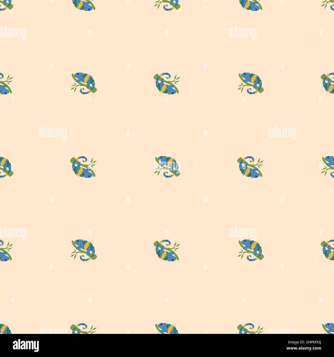 Chameleon seamless pattern. Background of tropical lizard. Repeated ...