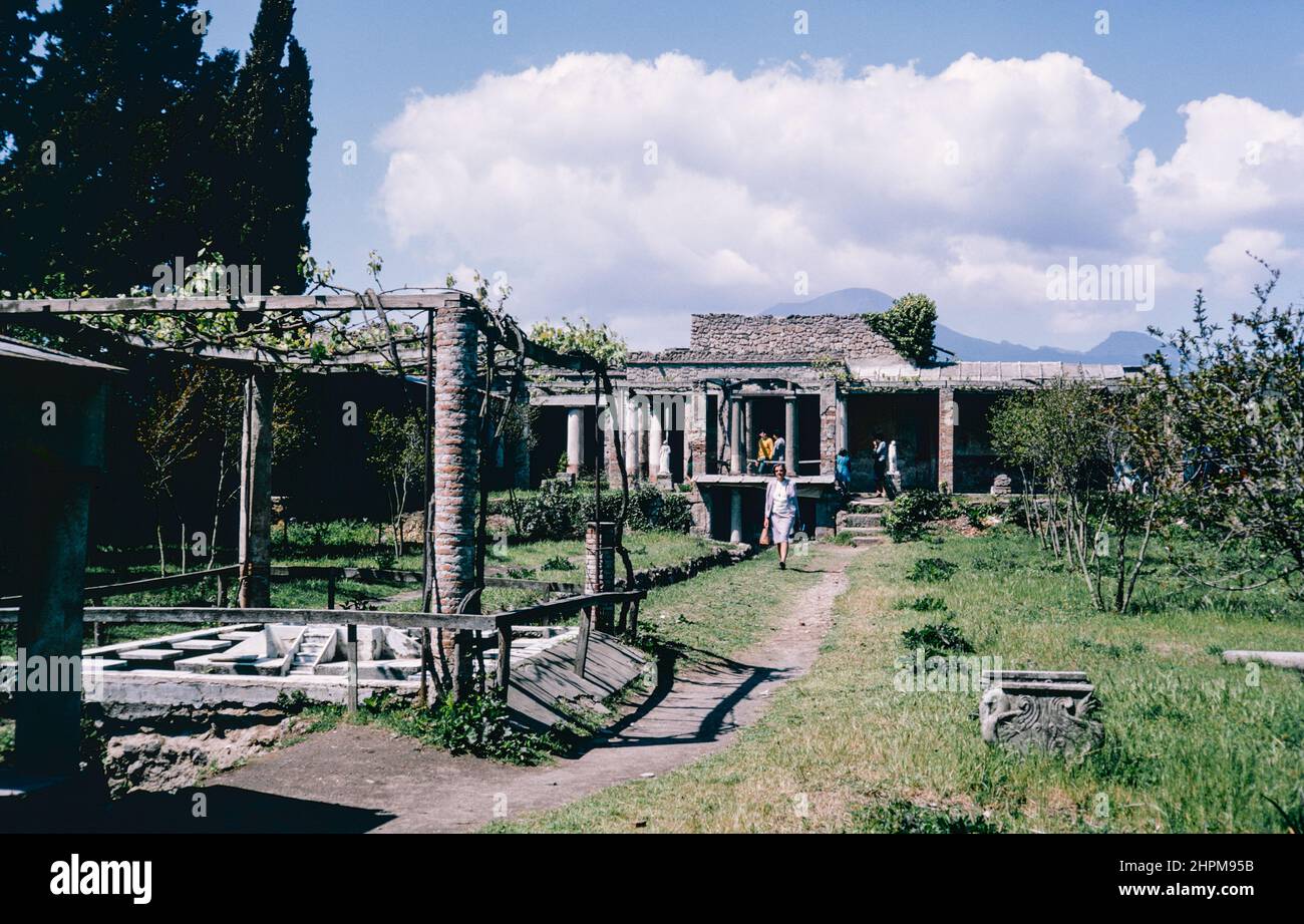 Archive scan of ruins of Pompeii commune destroyed by eruption of Mount ...