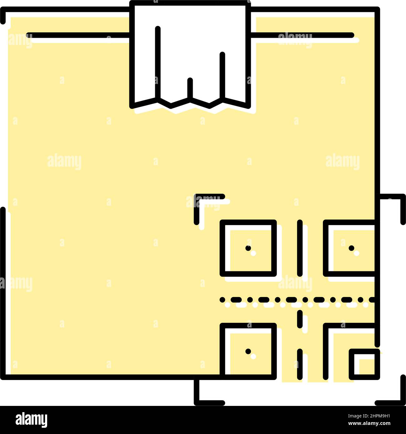 box delivery individual qr code color icon vector isolated illustration ...