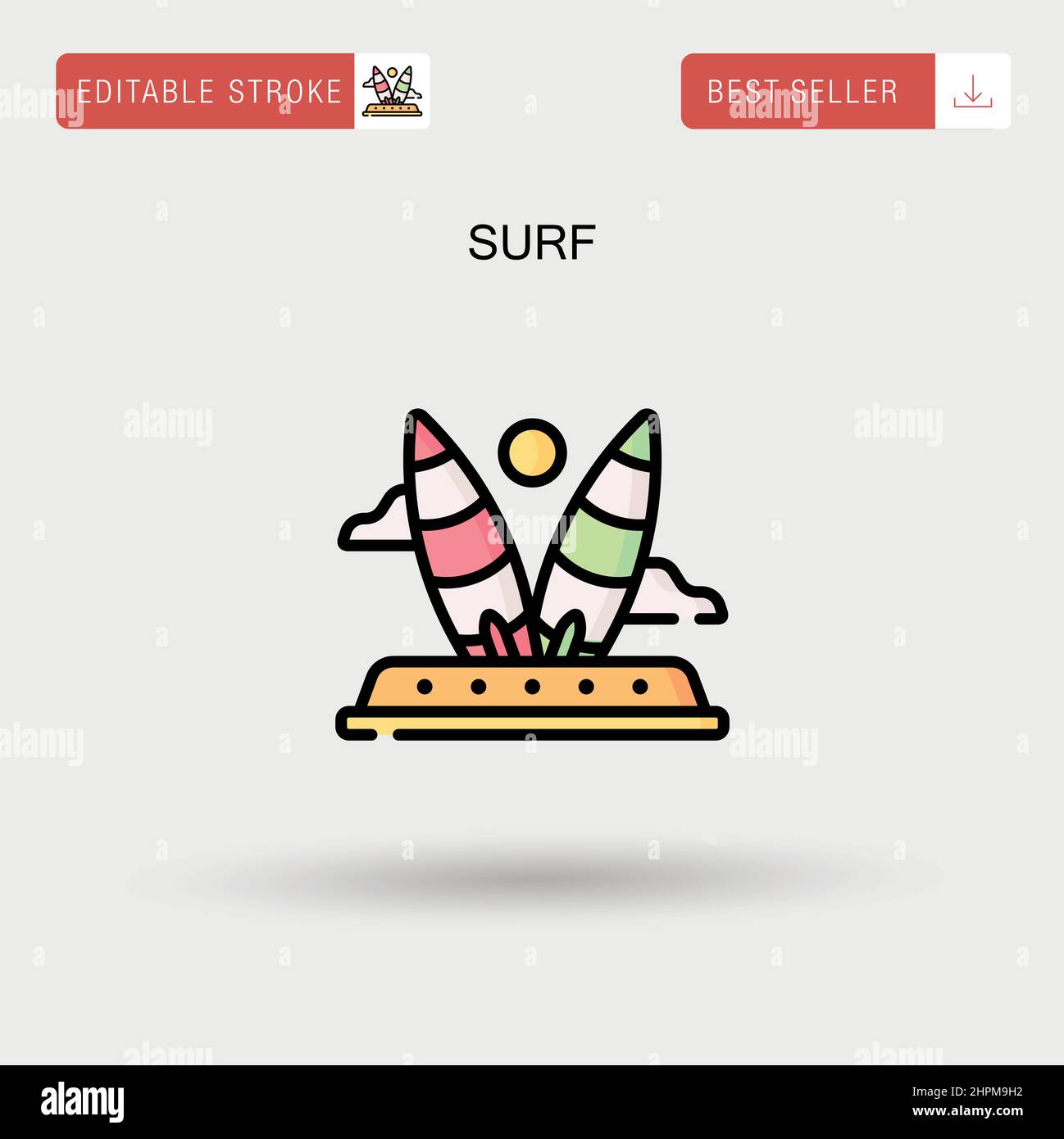 Surfer girl silhouette Stock Vector Images - Alamy