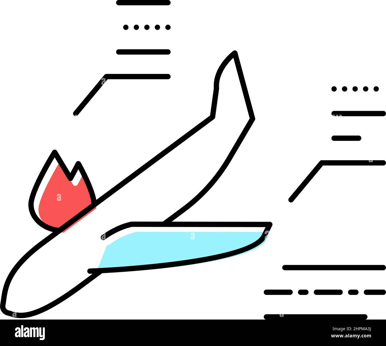 airplane fire test color icon vector illustration Stock Vector Image ...