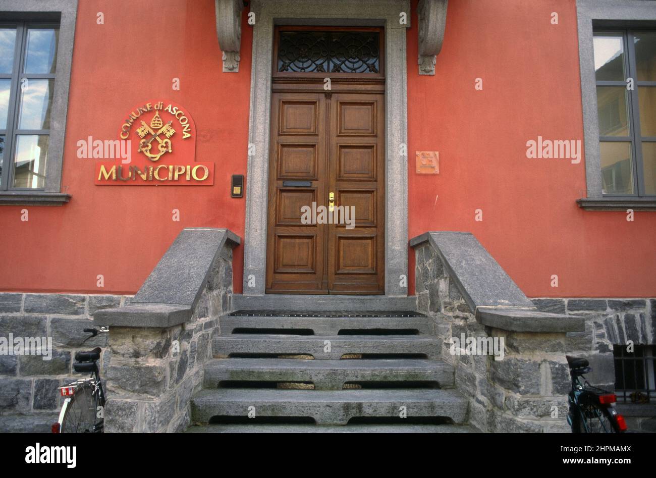 - Switzerland, village of Ascona on Lake Maggiore, the city hall palace ...