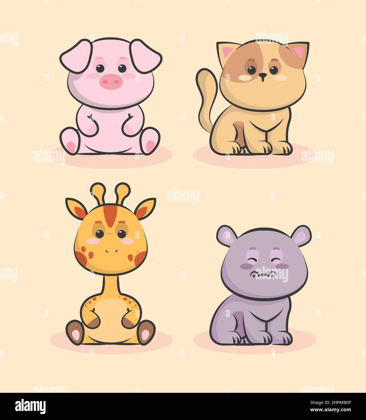 kawaii little animals Stock Vector Image & Art - Alamy
