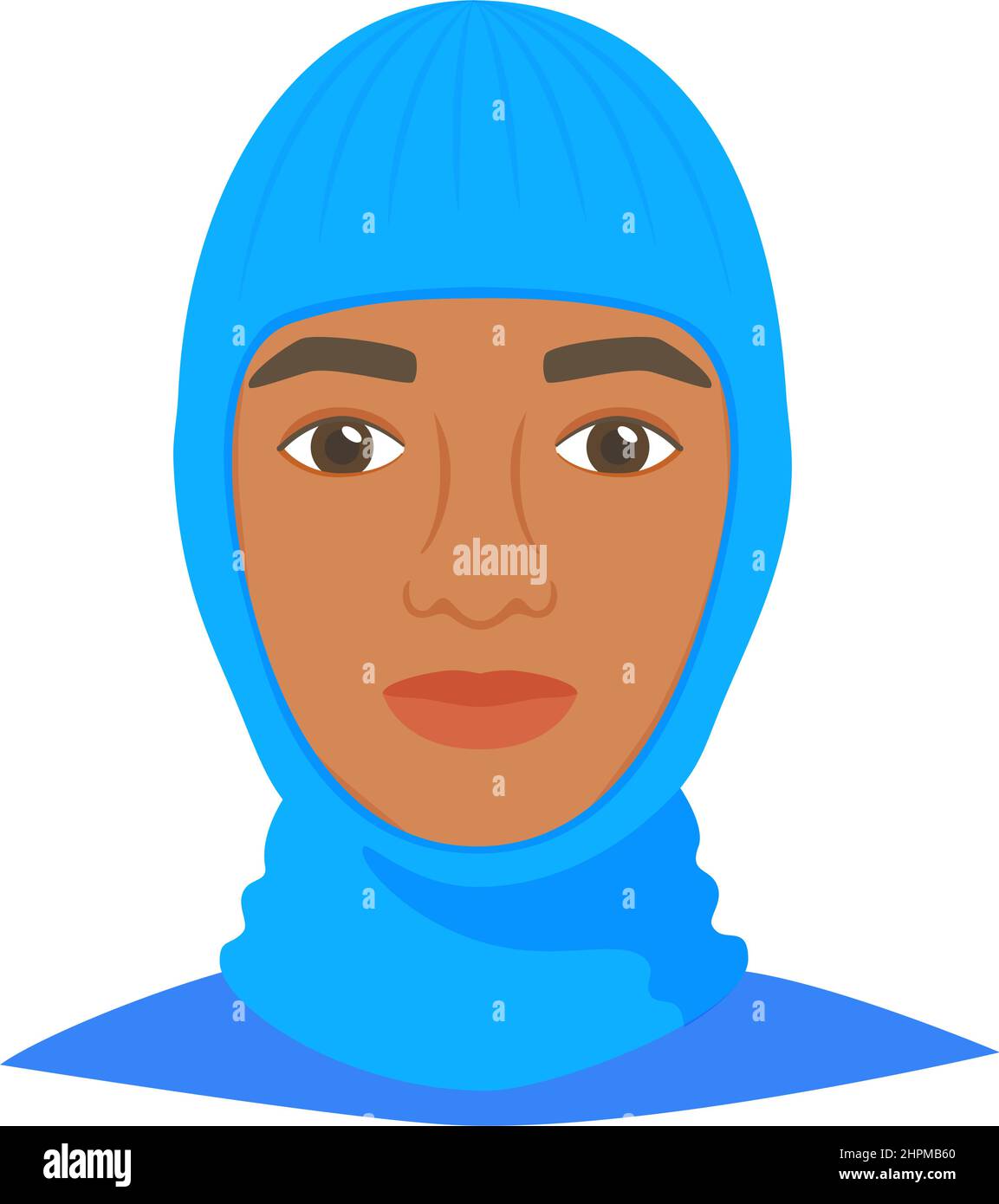 Black man wearing balaclava helmet. Trendy worm headgear for cold ...