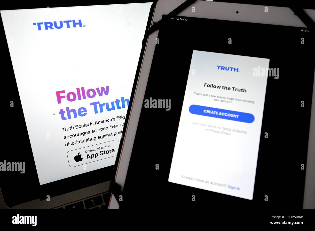 The “Truth” social media platform app, backed by former President ...
