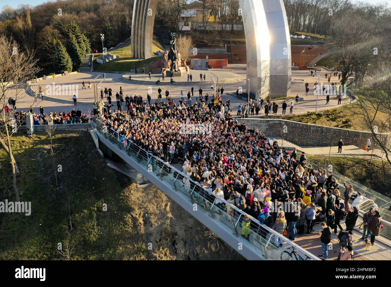 KYIV, UKRAINE - FEBRUARY 22, 2022 - Musicians of the Okean Elzy rock ...