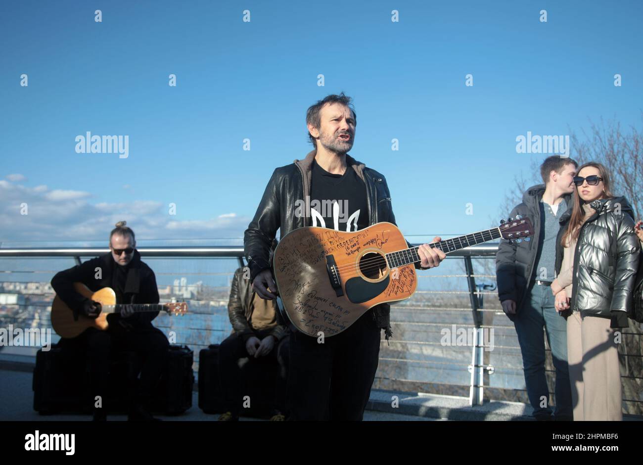KYIV, UKRAINE - FEBRUARY 22, 2022 - Lead vocalist Sviatoslav Vakarchuk ...