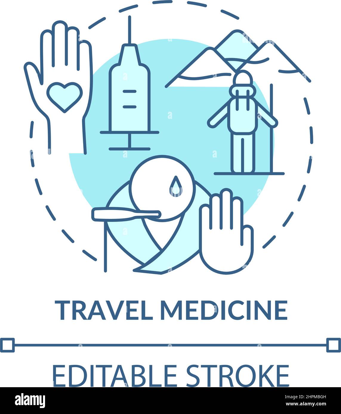 Travel medicine turquoise concept icon Stock Vector Image & Art - Alamy