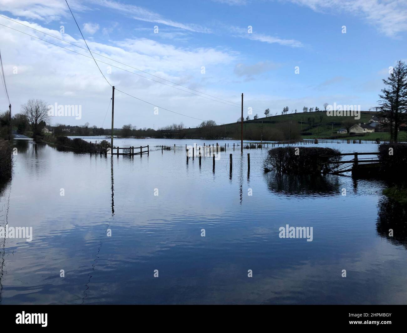 Flooded roads in Boho, Co Fermanagh, where several homes are again cut ...