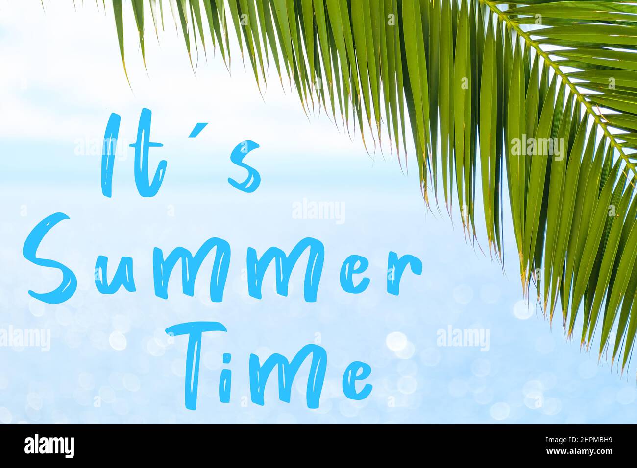 Its summer time message written in elegant font on the background with ...