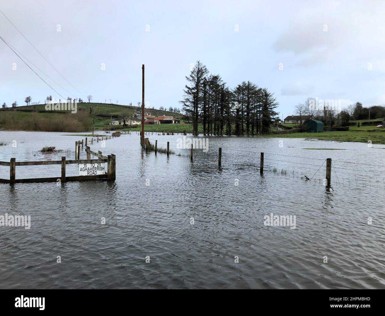 Flooded roads in Boho, Co Fermanagh, where several homes are again cut ...