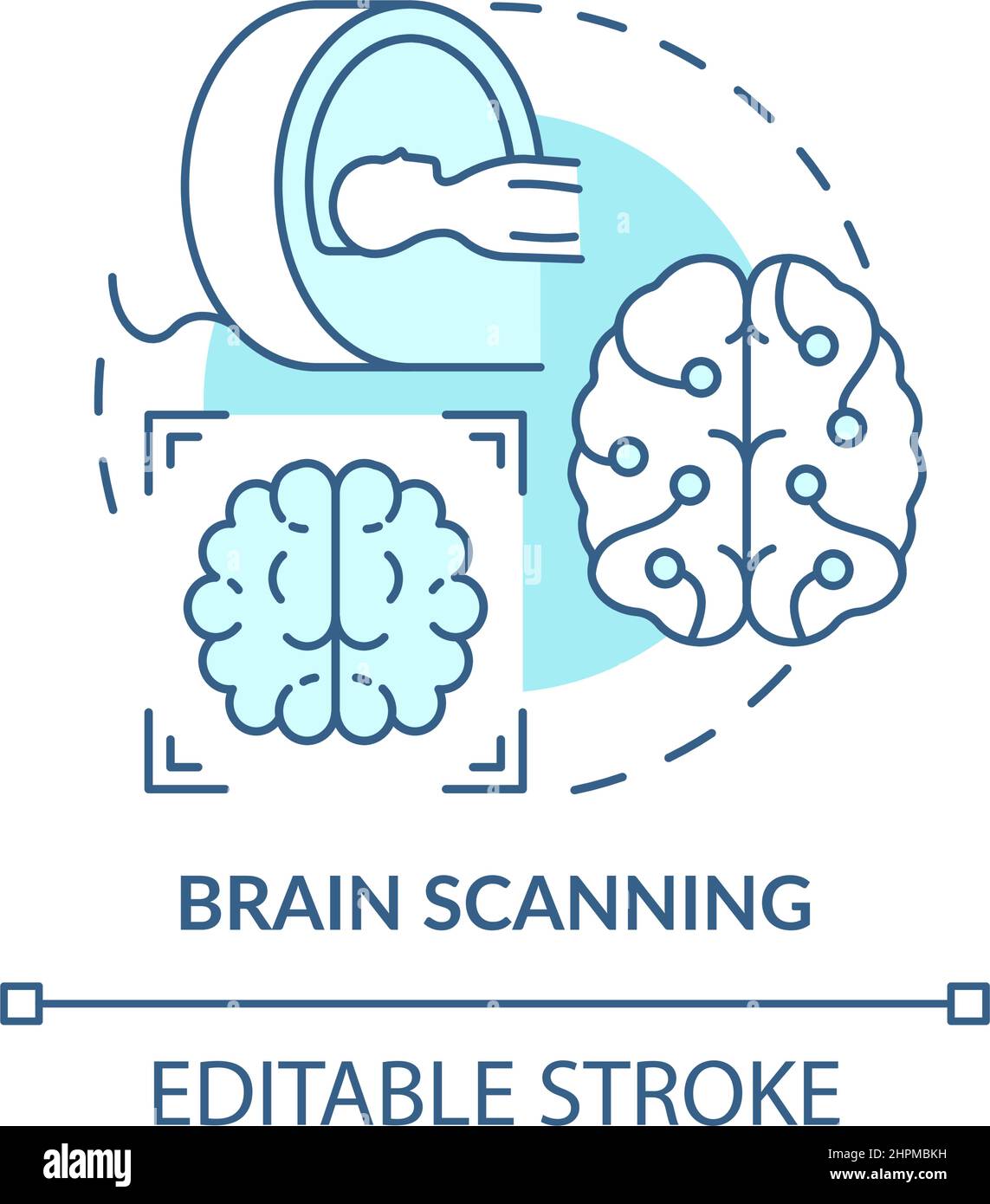 Brain scanning turquoise concept icon Stock Vector Image & Art - Alamy