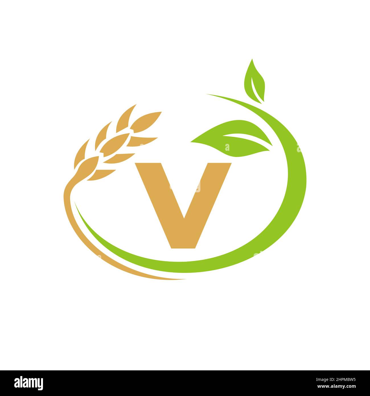 Agriculture Logo On V Letter Concept. Agriculture and farming logo ...