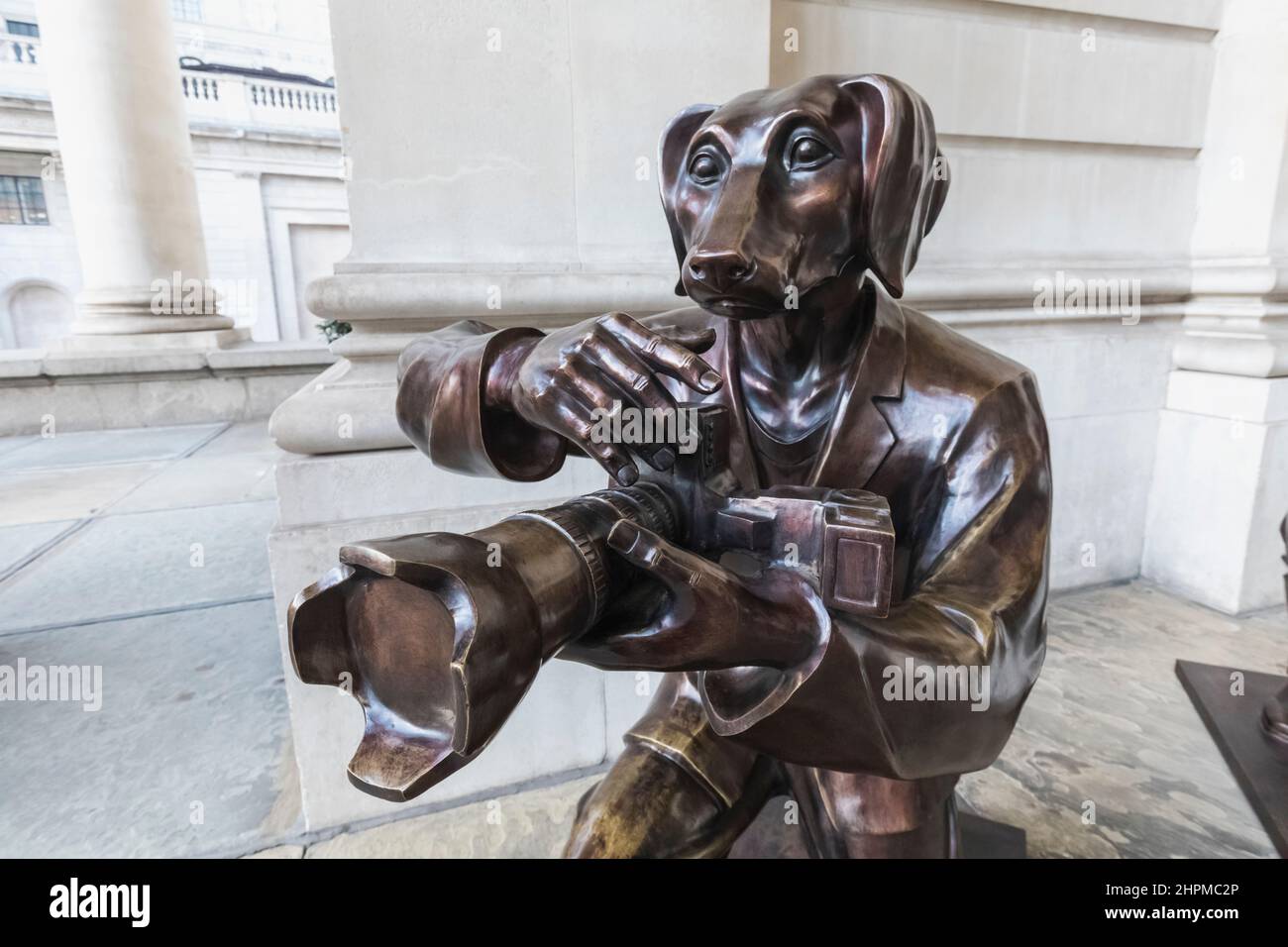 England, London, City of London, The Royal Exchange, Sculpture titled ...