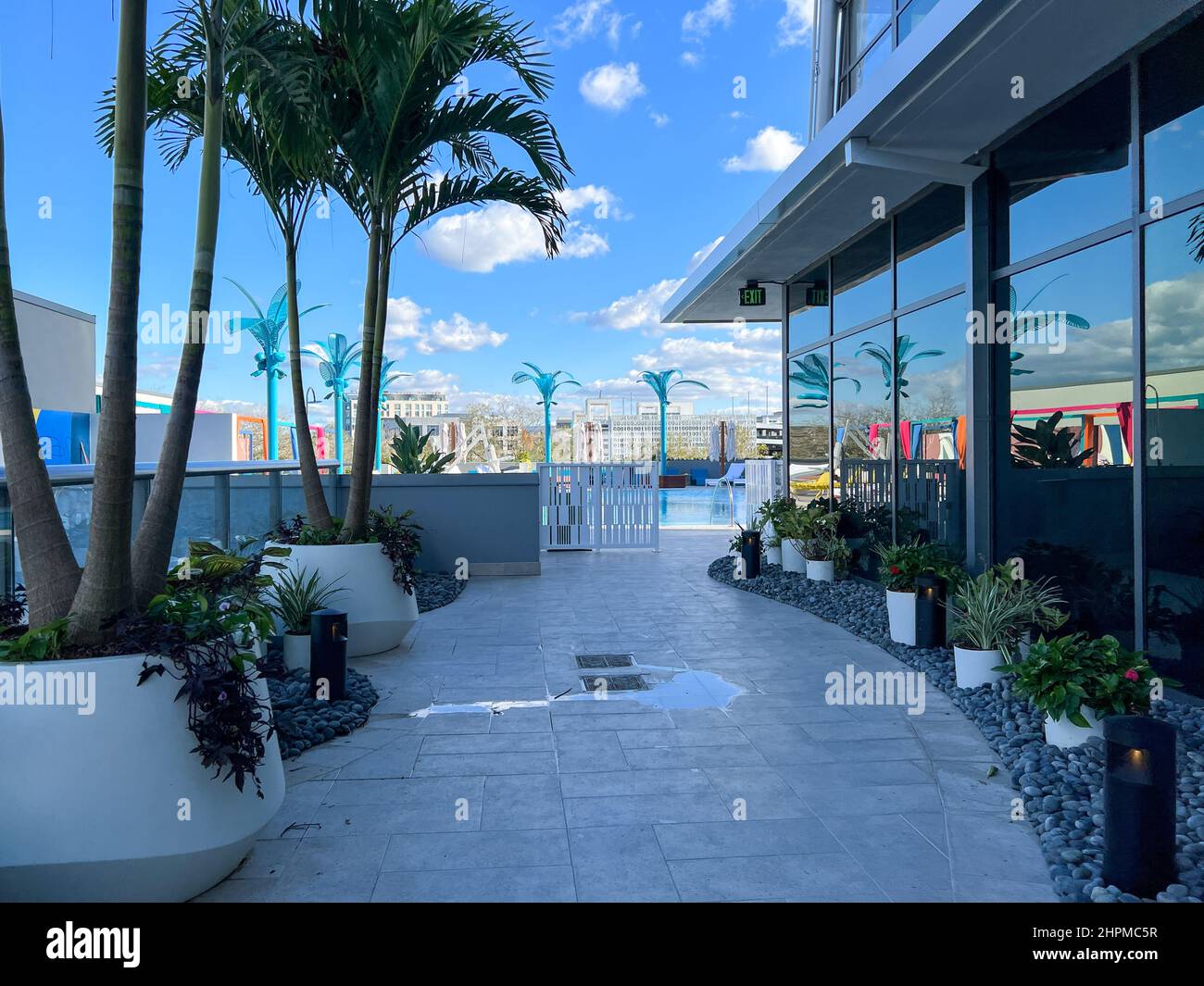 Orlando, FL USA - December 23 2021: The outdoor amenities with a ...