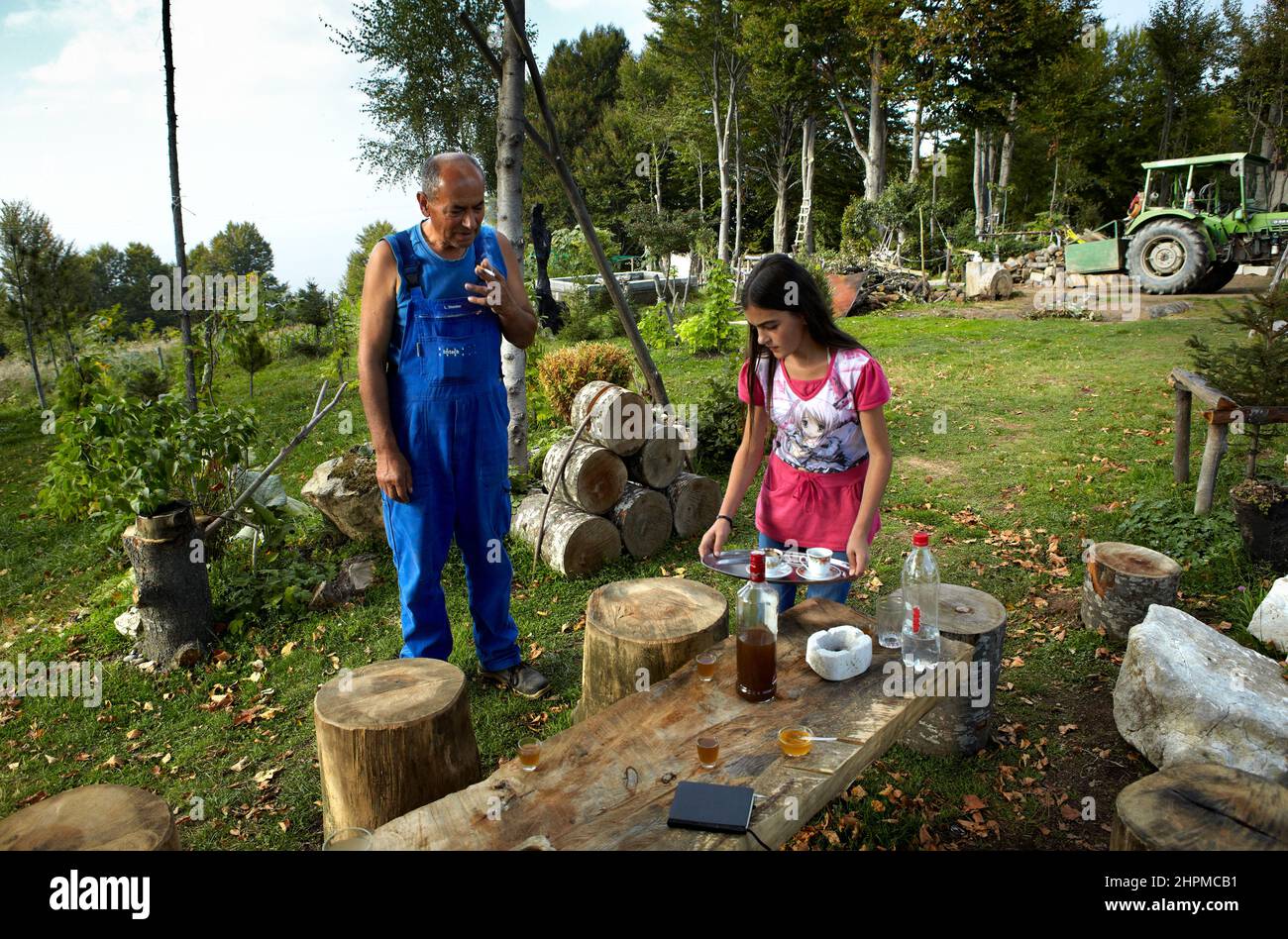 In the mountains of Kosovo near the mountain community of Budakova near ...
