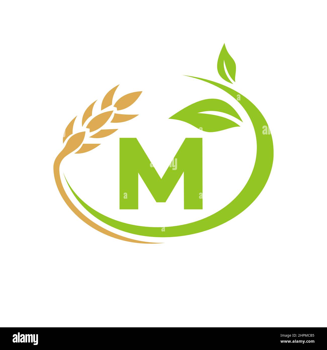 Agriculture Logo On M Letter Concept. Agriculture and farming logo ...