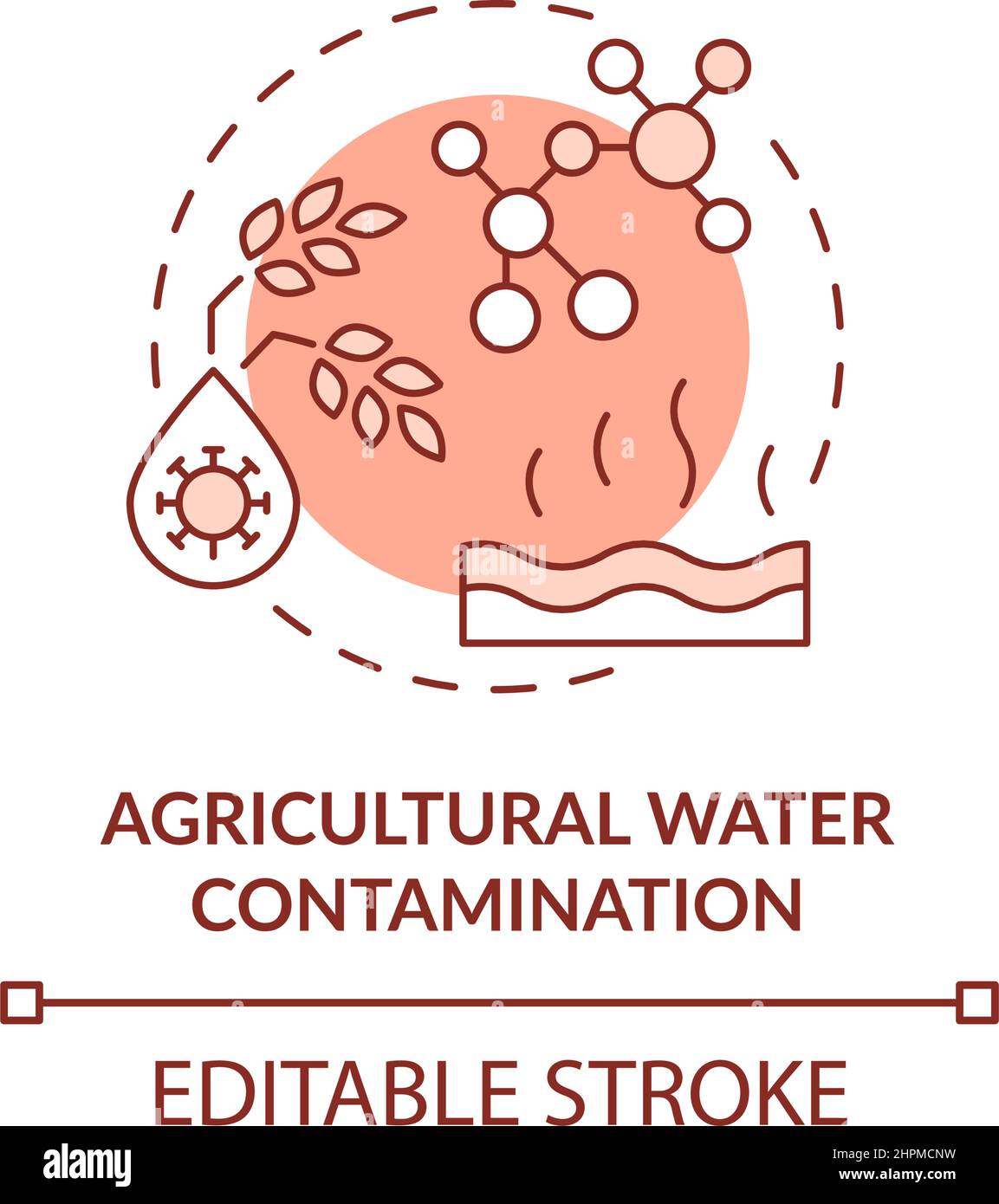 Agricultural water contamination terracotta concept icon Stock Vector ...